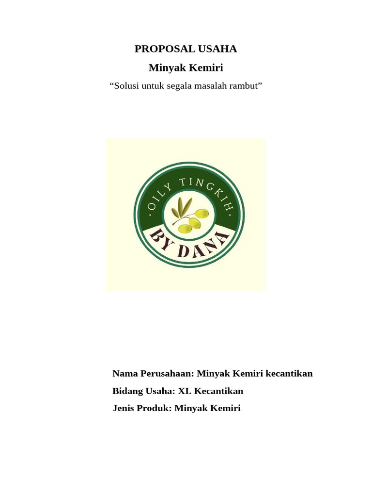 proposal baru 2 minyak kemiri | PDF