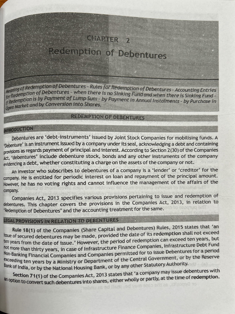 Redemption of Debentures | PDF