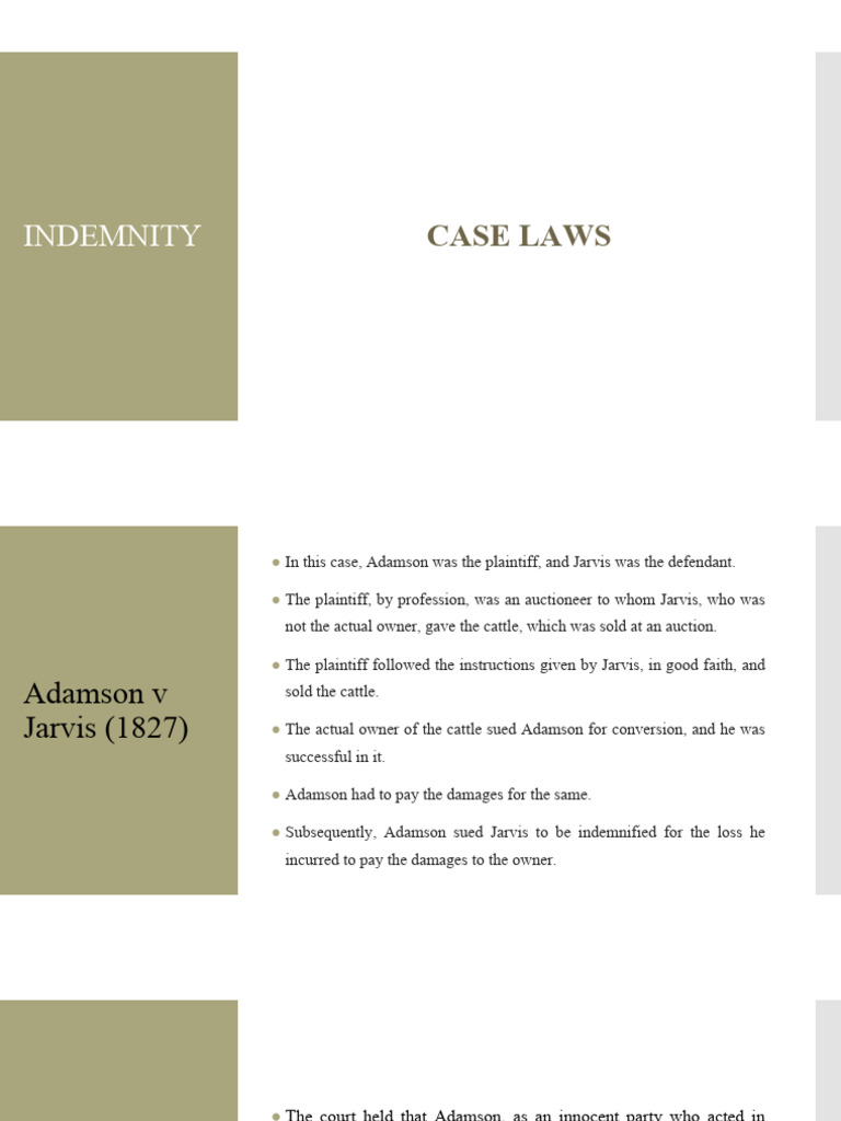 cases Indemnity | PDF | Indemnity | Consent