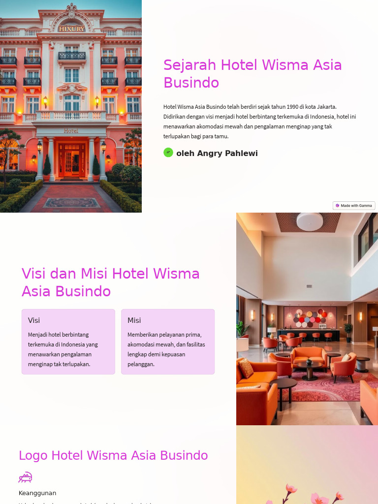 Sejarah Hotel Wisma Asia Busindo | PDF