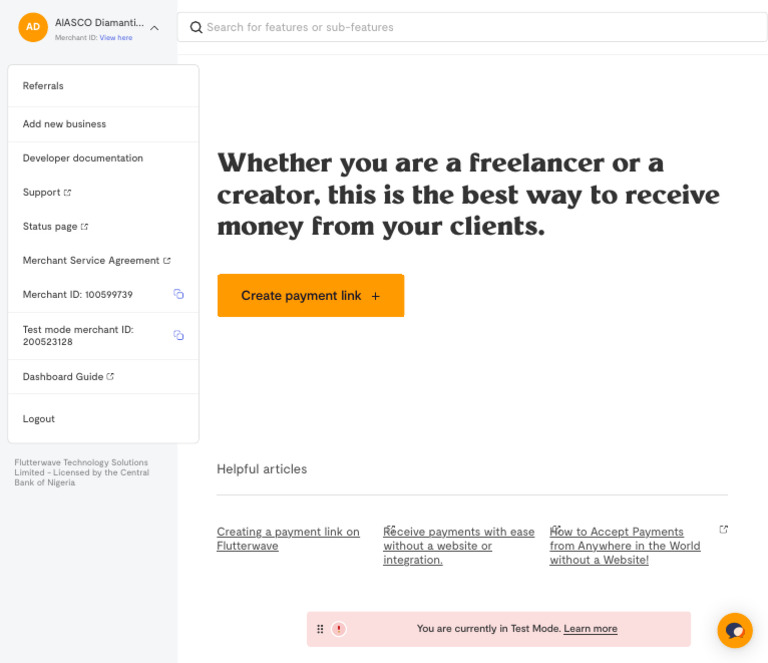 Dashboard - Flutterwave For Business | PDF