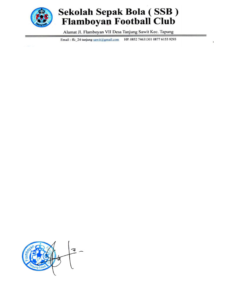Surat Permohonan Flamboyan FC | PDF
