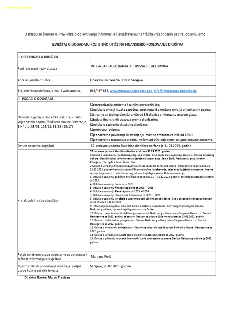 Izvjestaj 30.6.2023 | PDF
