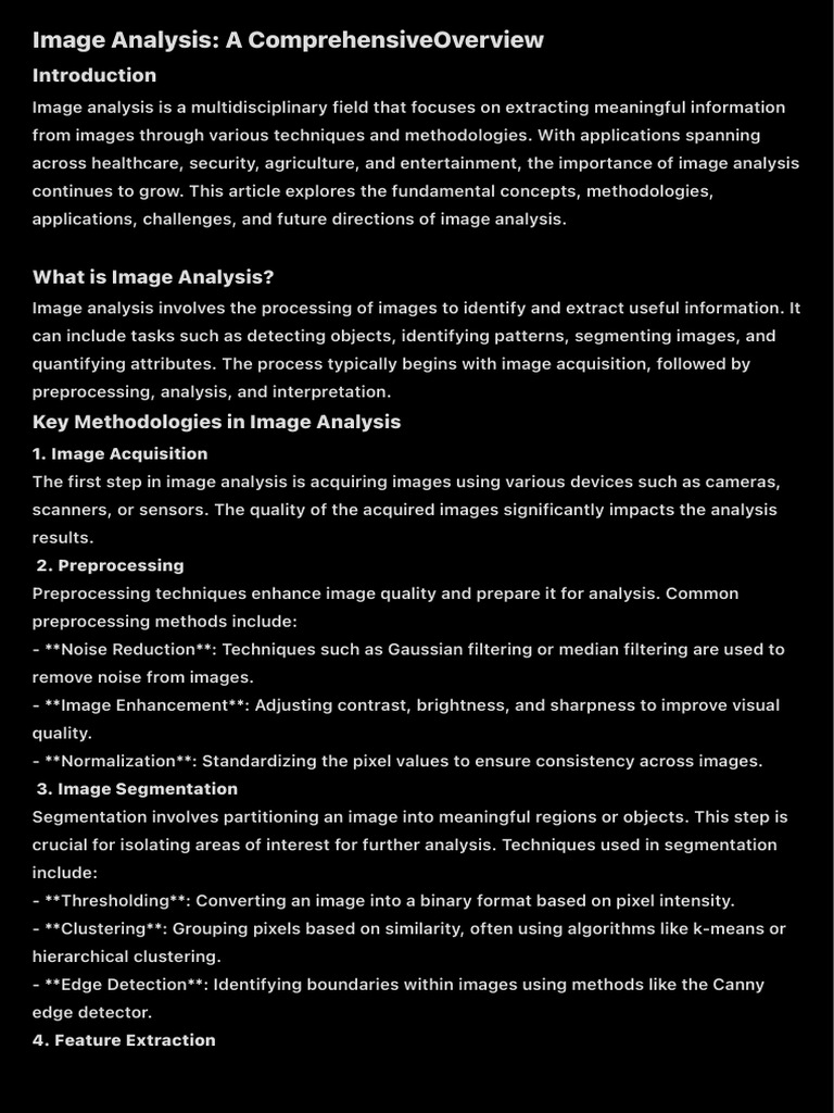 Image Analysis A ComprehensiveOverview | PDF | Image Segmentation ...