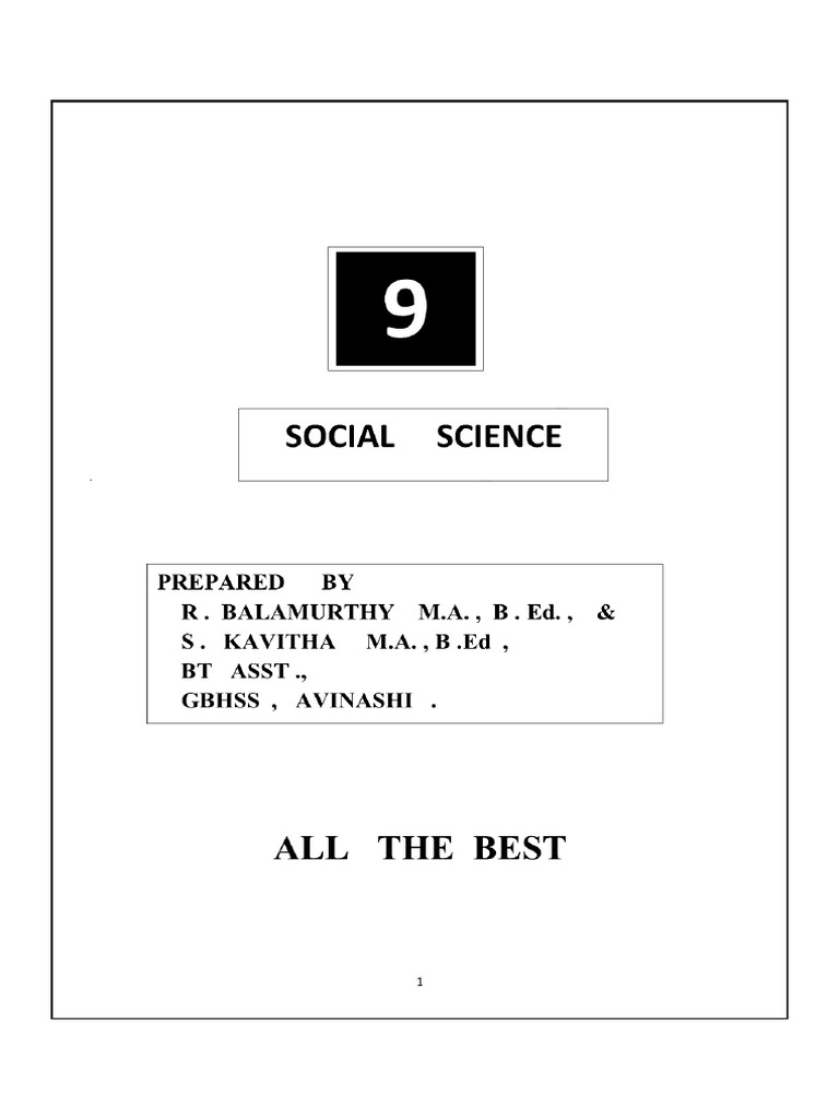 9th Social Full Study Material PDF Download | PDF
