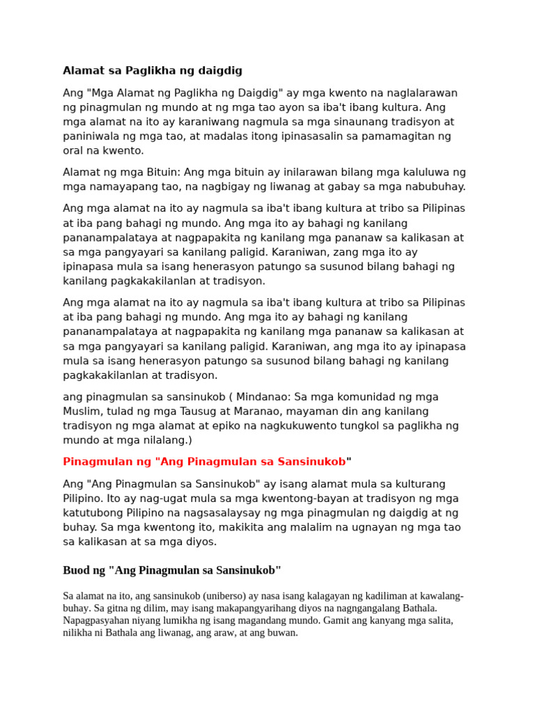 Ang Pinagmulan Sa Sansinukob | PDF