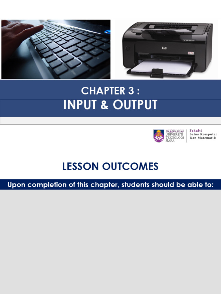 CH3 INPUT OUTPUT | PDF | Computer Monitor | Printer (Computing) CH3 INPUT OUTPUT | PDF | Computer Monitor | Printer (Computing)