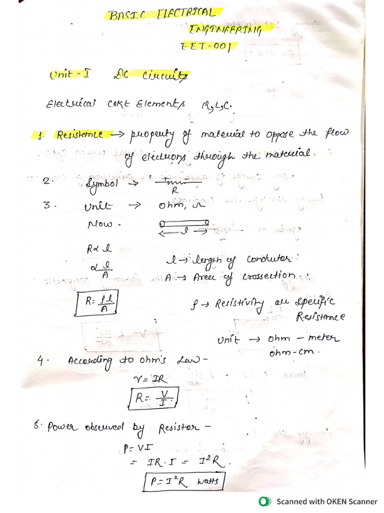 BEE (EET-001) Unit - 1 PDF | PDF