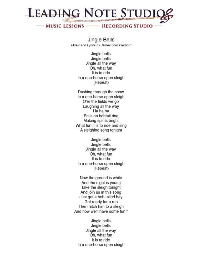 Jingle Bells Lyrics and Music | PDF