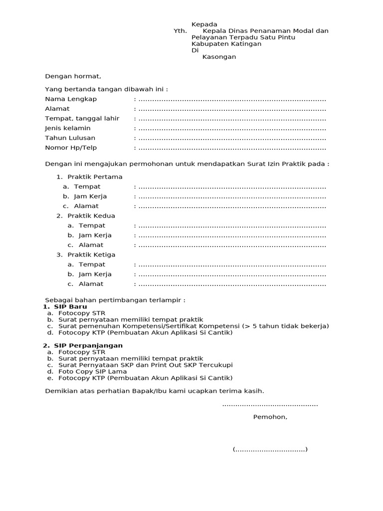 Permohonan SIP 2024 Terbaru | PDF