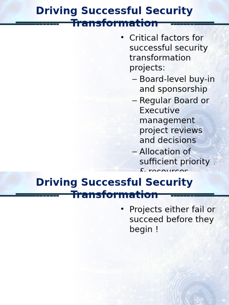 Information Security Transformation-Nahil Mahmood-Lecture 54 | PDF | Computing