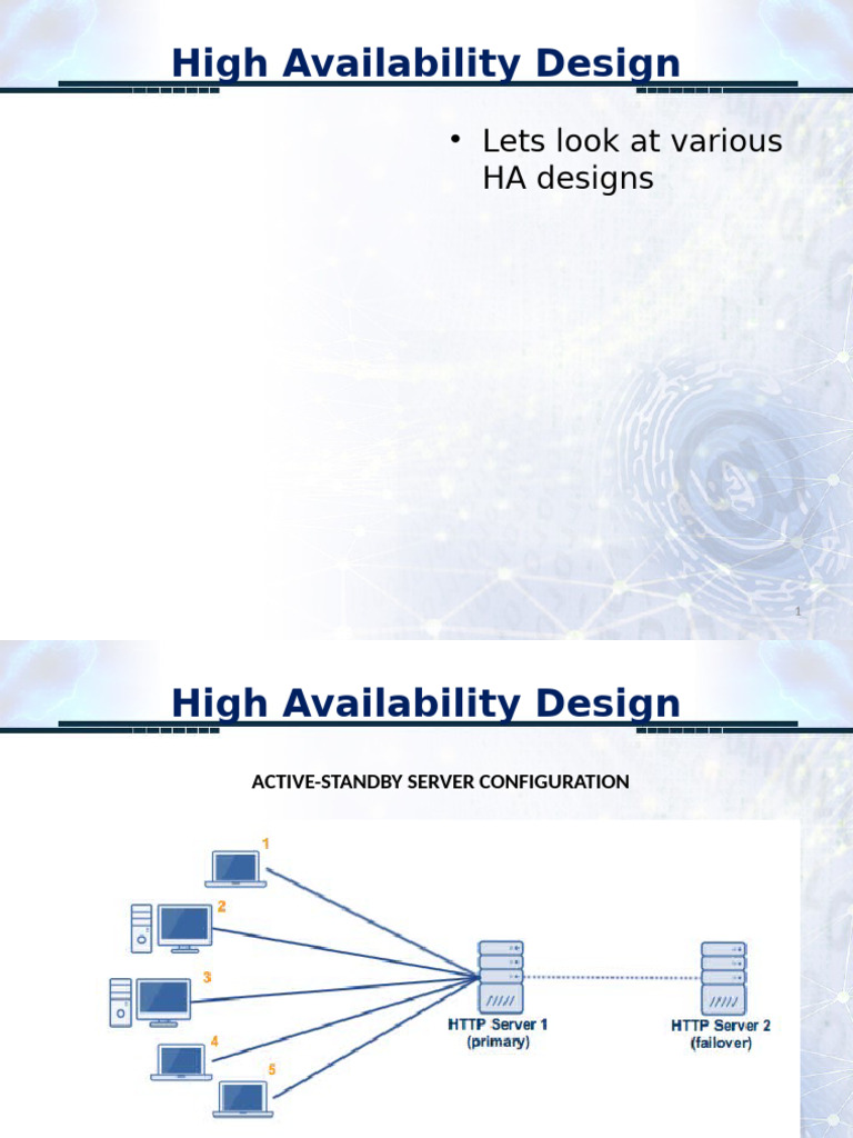 High Availability Design Strategies | PDF