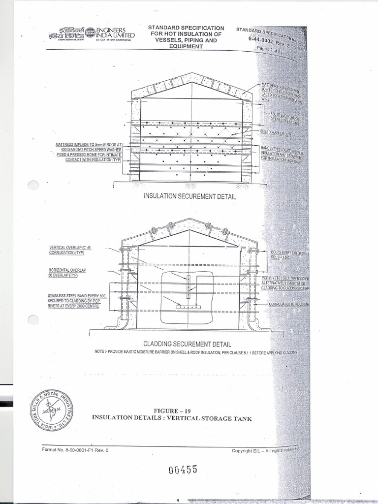 Annexure-II Schematic Drawing On Insulation of Vertical Storage Tanks | PDF