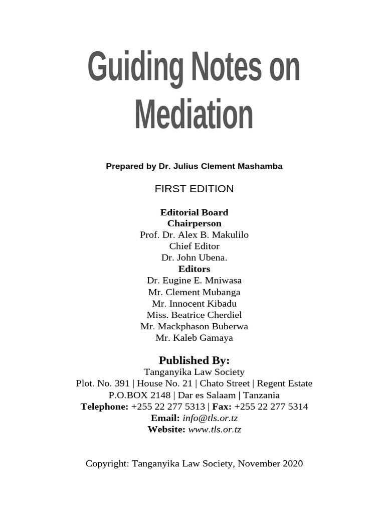 Guiding_Notes_on_Mediation | PDF | Alternative Dispute Resolution ...