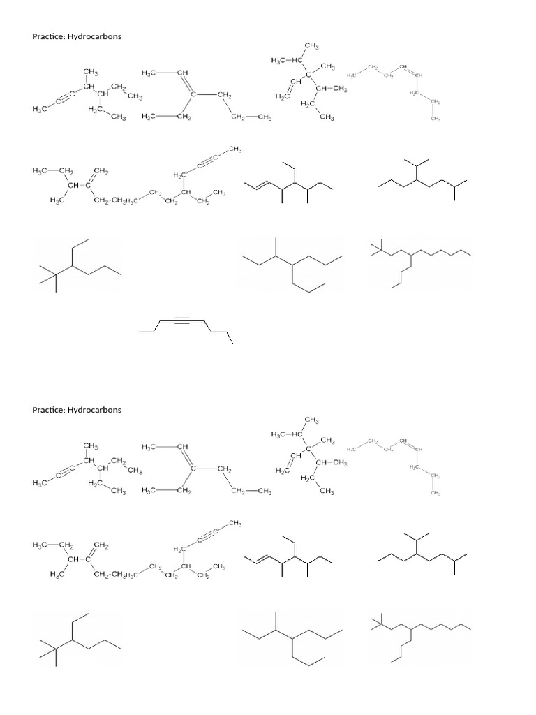 Practice Hydrocarbons | PDF