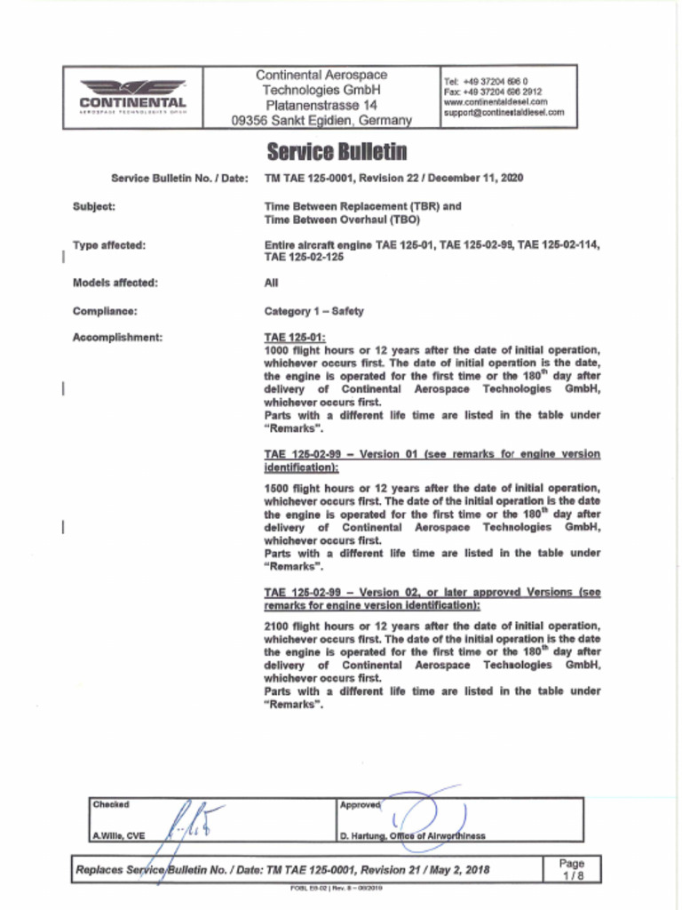 TM TAE 125-0001 Rev 22 Lifetime | PDF | Aircraft | Aviation