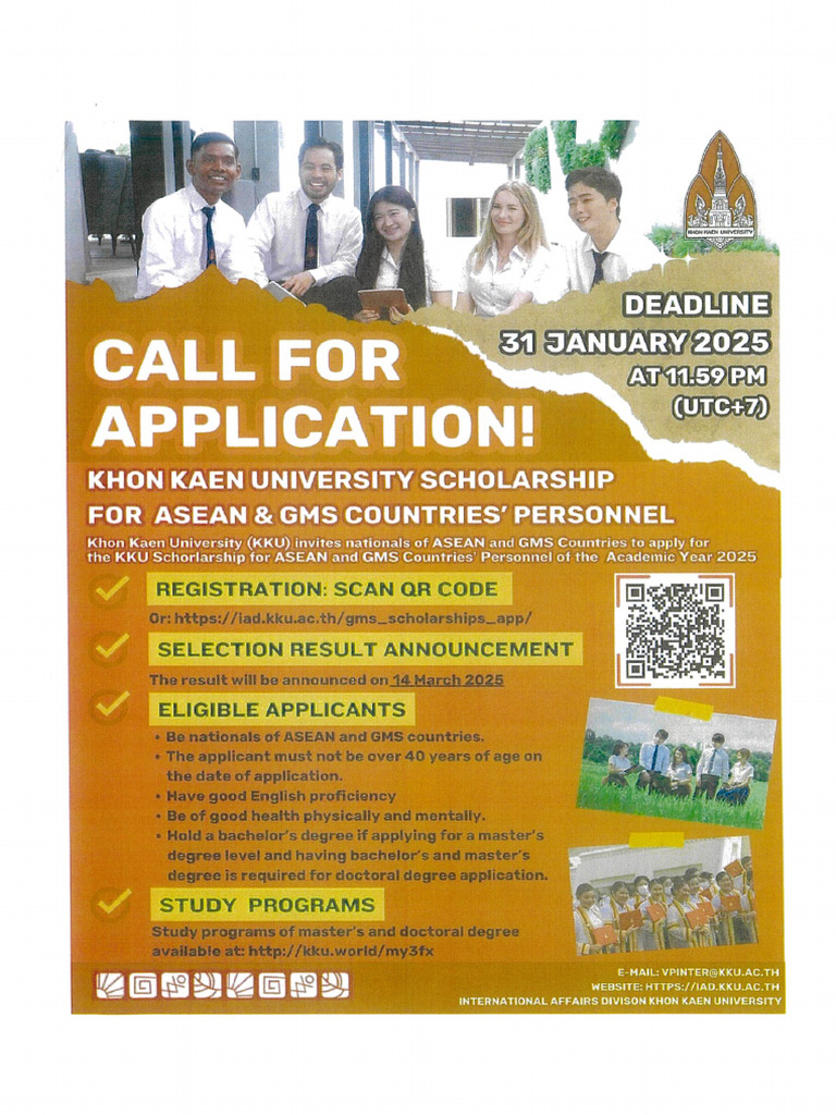 Tawaran Beasiswa Dari Khon Kaen University KKU Thailand-3 | PDF