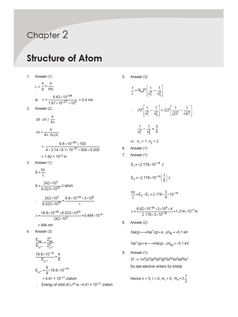 Chemistry Solutions | PDF | Atomic Orbital | Electron