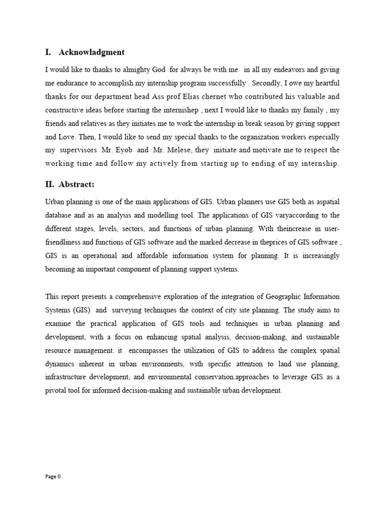 GIS Internship Report | PDF | Geographic Information System | Urban ...