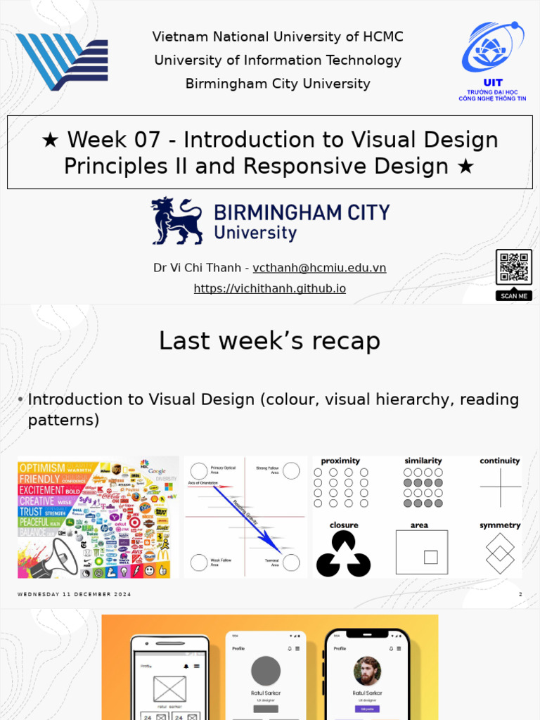 Week 07 - Introduction To Visual Design Principles II and Responsive Design | PDF | Human ...