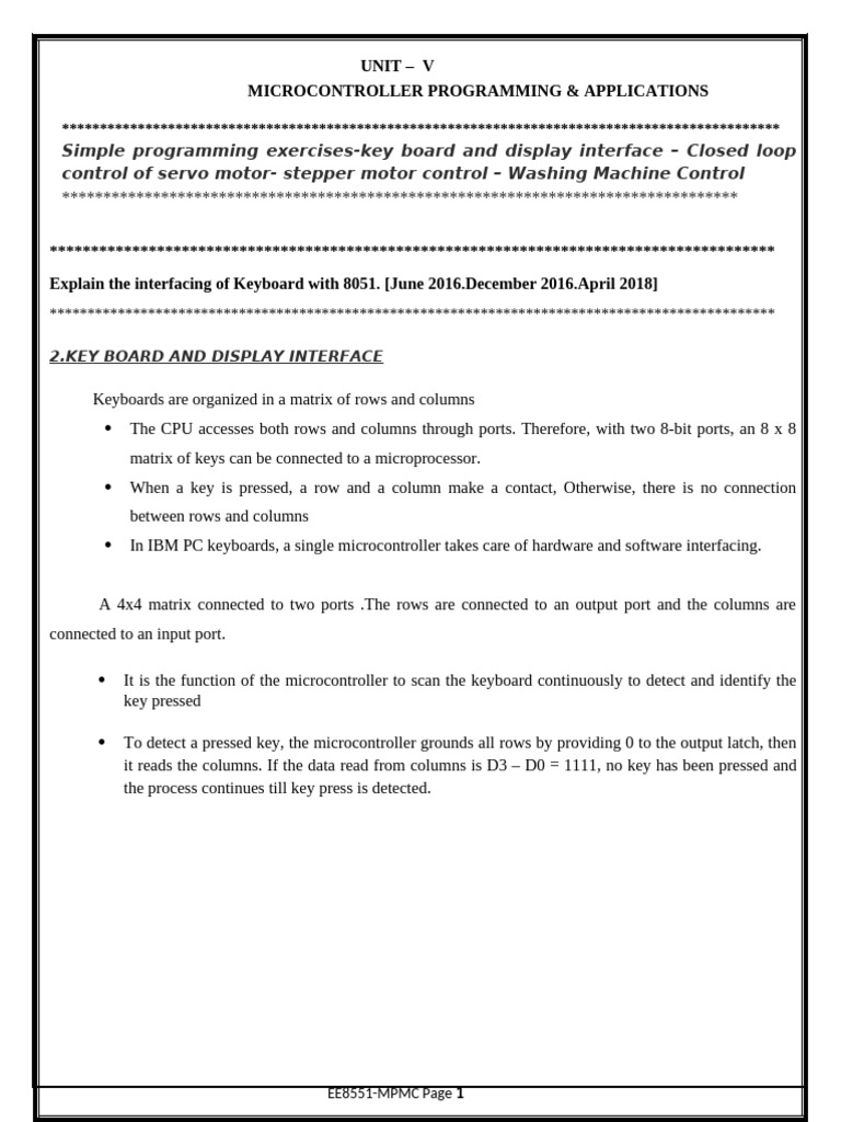 EE8551-MICROPROCESSORS AND MICROCONTROLLERS-1449190962-EE 8551unit 5 mp16 marks UPDATED | PDF ...