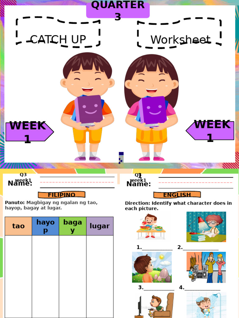 W1 Catch Up Worksheets | PDF