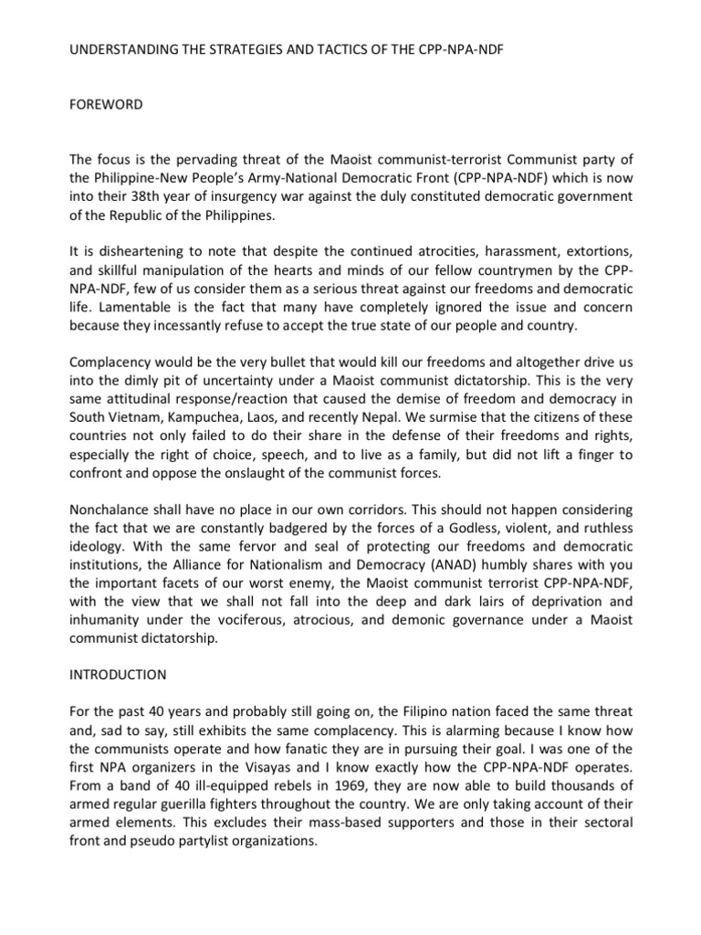 Understanding The Strategies and Tactics of The CPP | PDF | Political Theories | Politics (General)