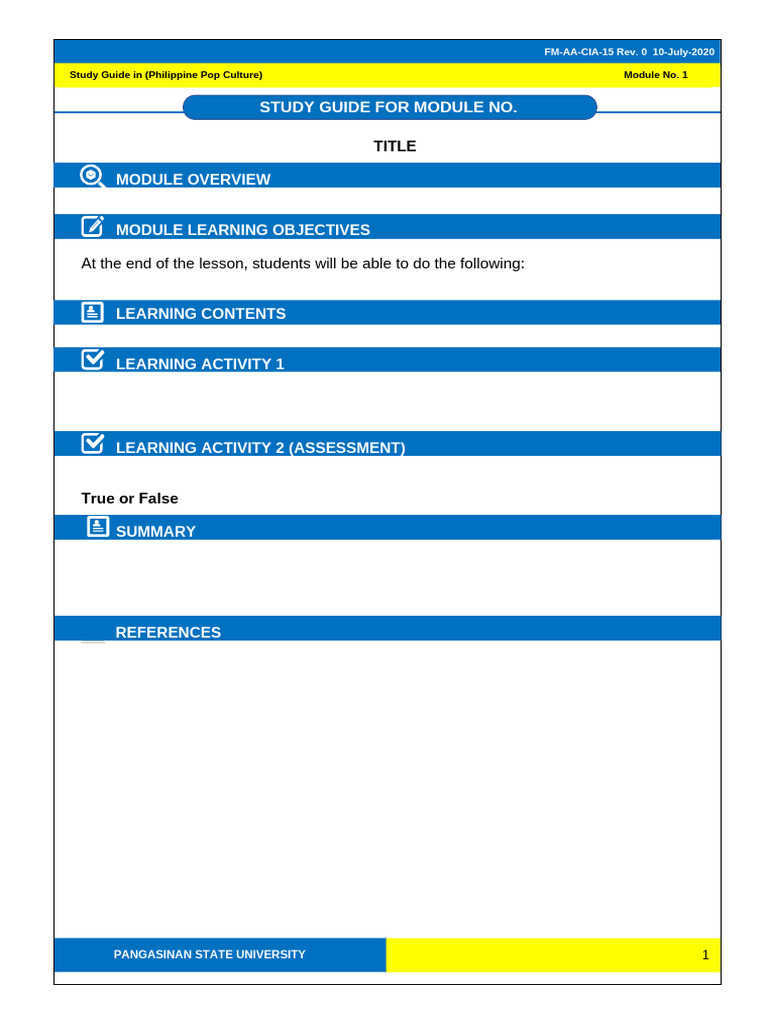 Gee 3 Study Guide Format | PDF