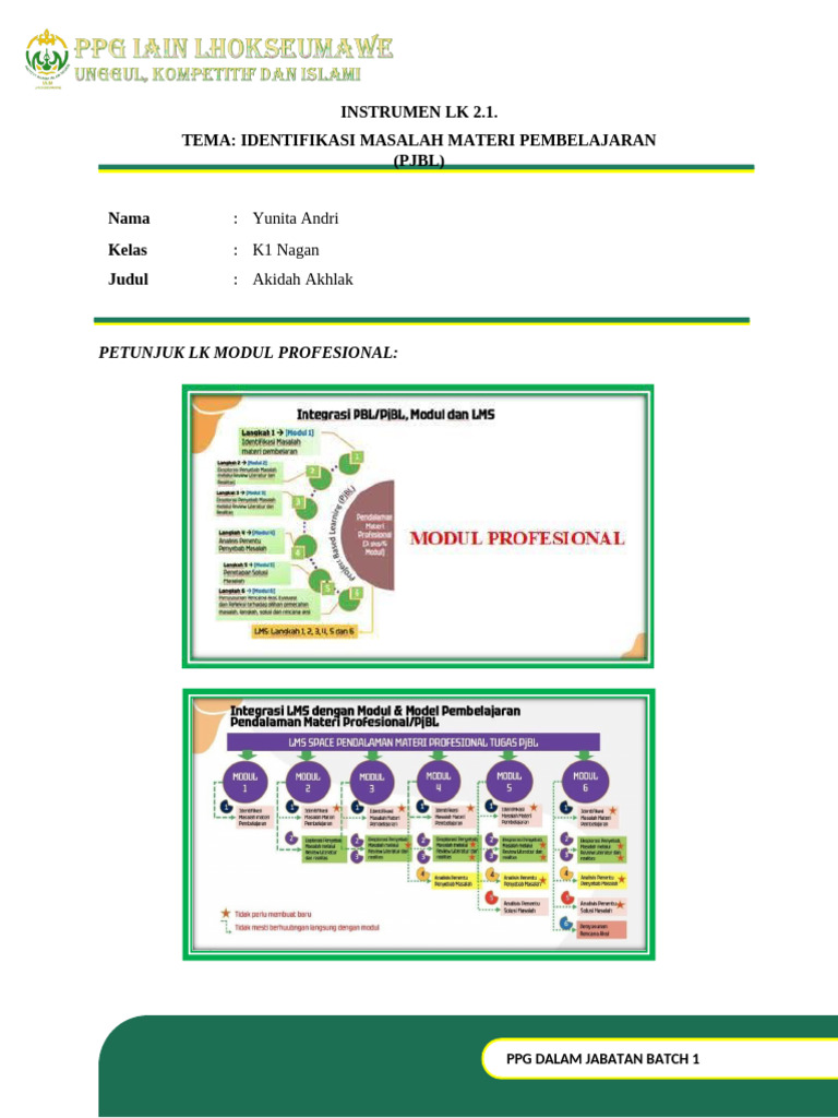 PJBL YUNITA Lk 2.1-2.3 Pai Kontemporer | PDF