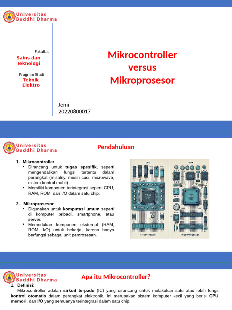 Mikrokontroler Vs Mikroprosesor | PDF