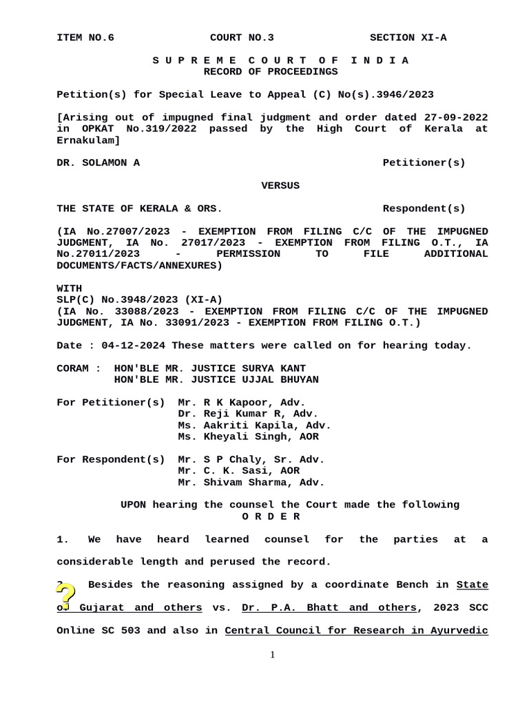 DR Solamon V State of Kerala 575462 | PDF | Judgment (Law) | Courts