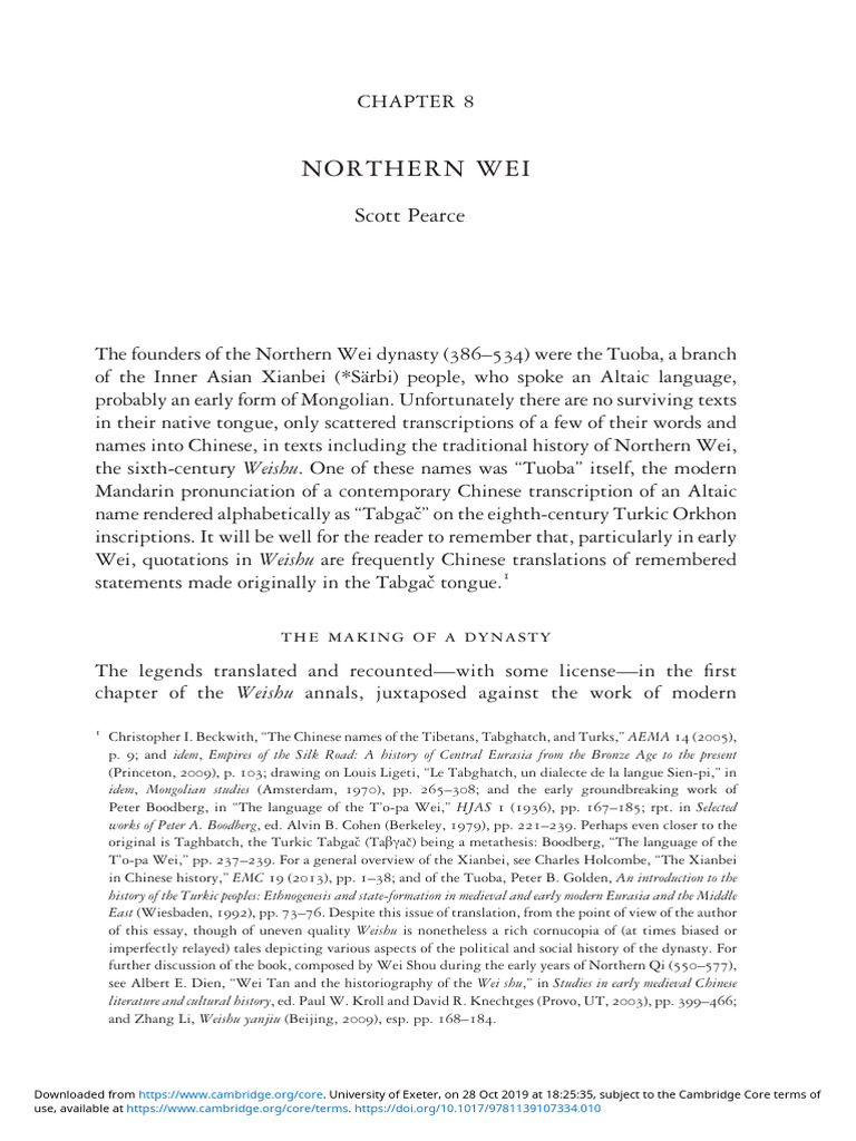 Northern Wei Dynasty Origins | PDF