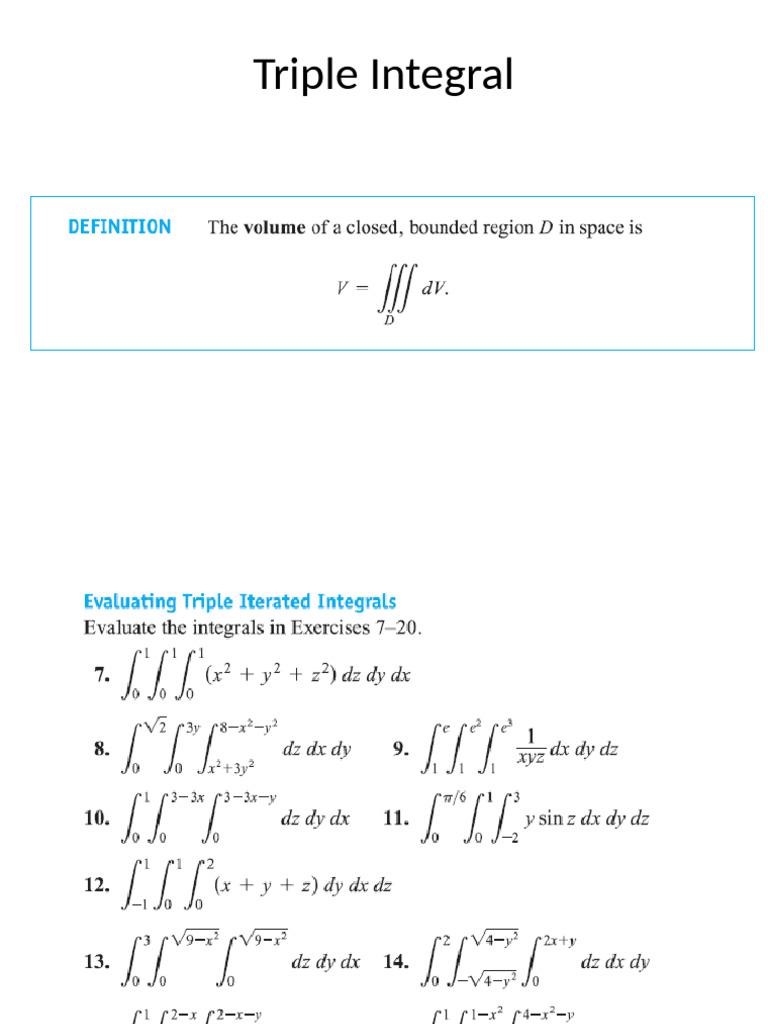 Triple Integral | PDF