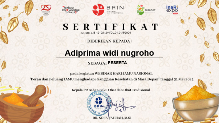 Sertifikat Adiprima Widi Nugroho (2) | PDF