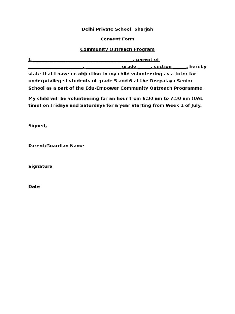 Consent Form COP1 | PDF