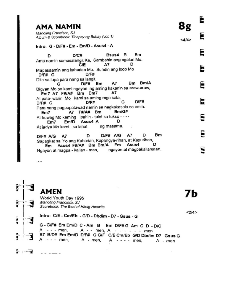 Ama Namin + Amen (Tagalog) - M - Francisco | PDF