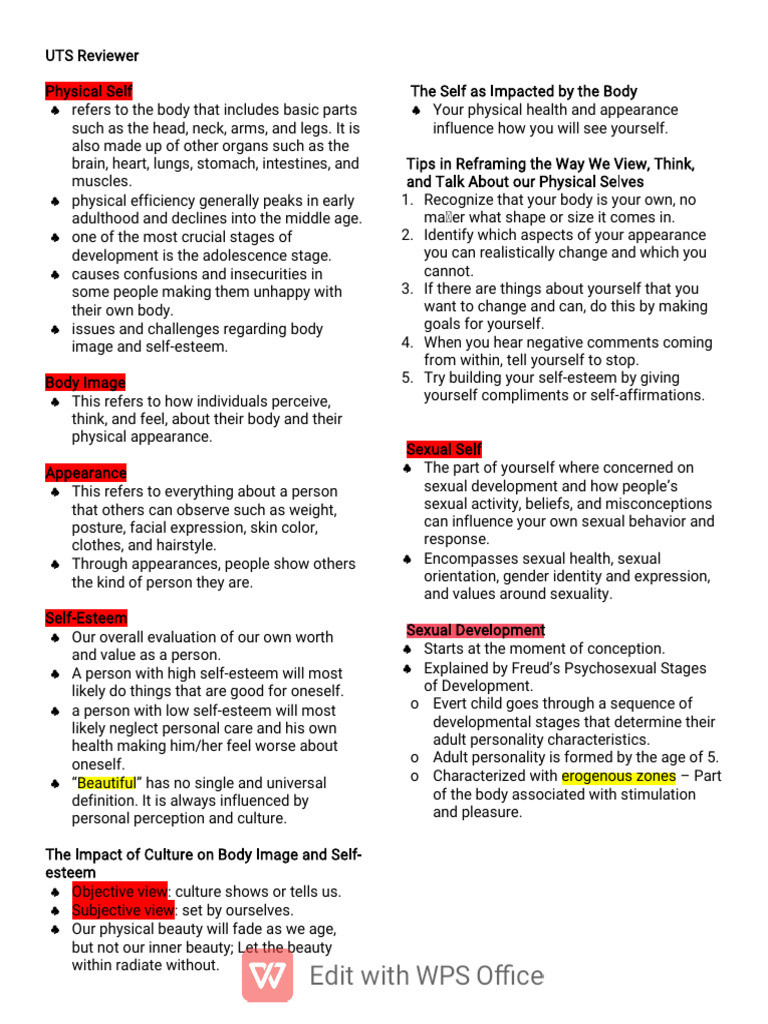 UTS-Reviewer | PDF | Human Sexuality | Adolescence