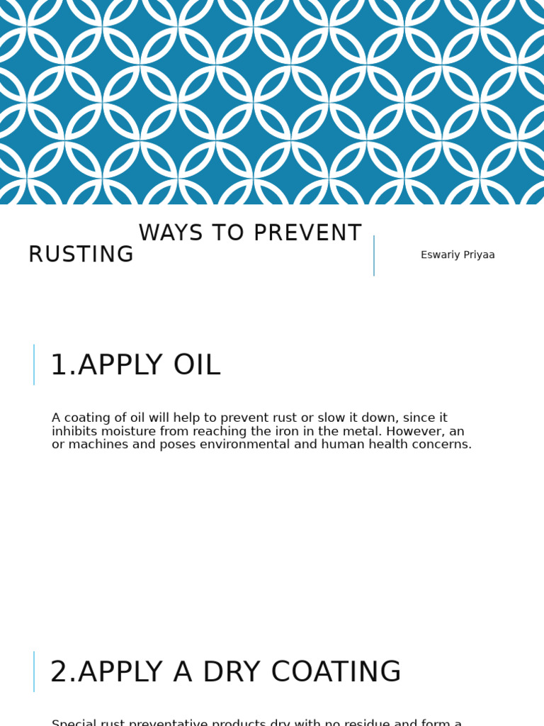 Ways to Prevent Rusting | PDF