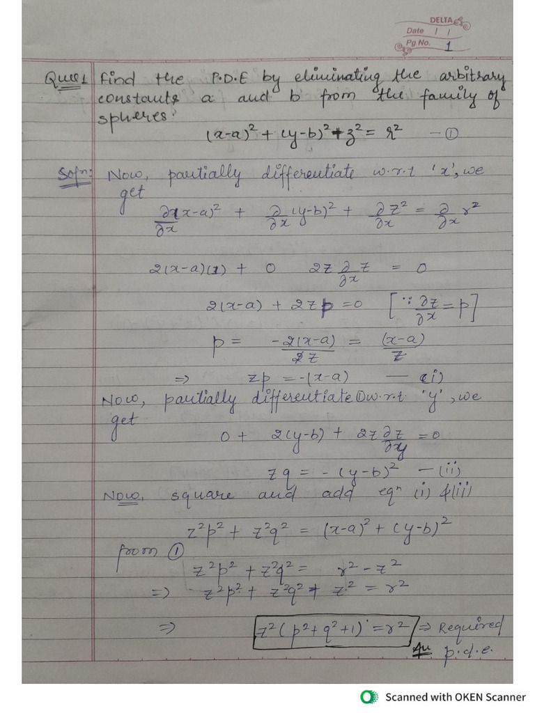 Ravi's PDE Assignment(1) | PDF