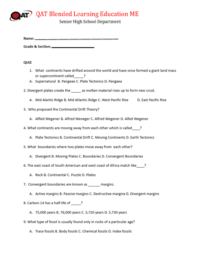 Earth Science Quiz | PDF