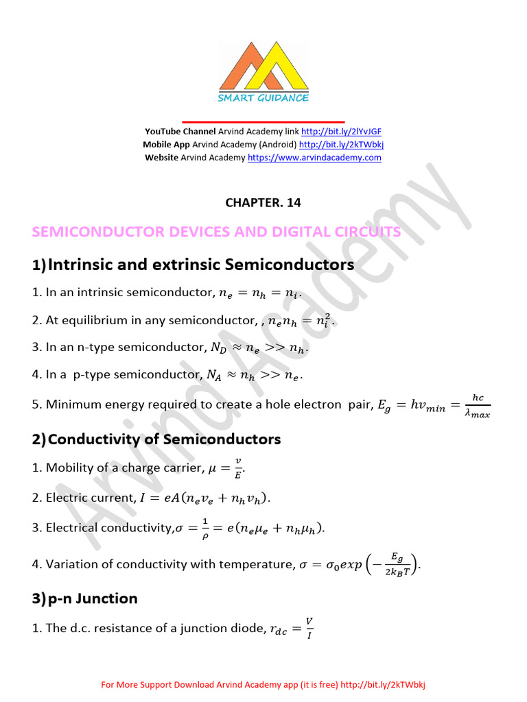Chap 14 SEMICONDUCTOR ELECTRONICS (Formula Sheet ...