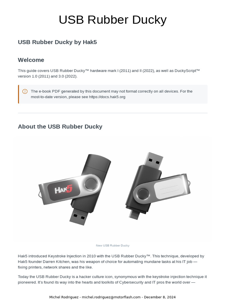 USB-Rubber-Ducky_ebook_v22.08-2 | PDF | Computer Keyboard | Usb Flash Drive