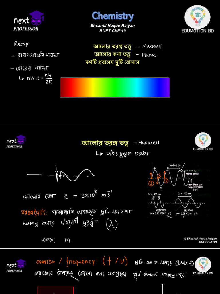 4. Chemistry P1 C2 Lecture 4_ Theory of light | PDF | Waves | Physical Phenomena
