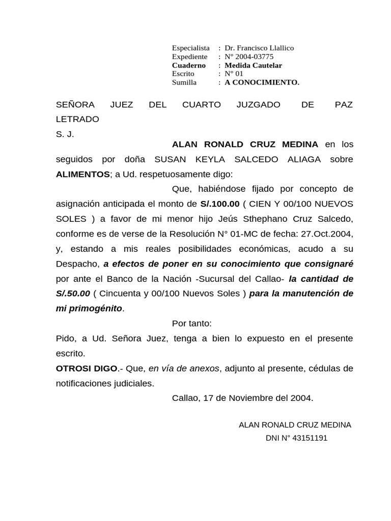 A Conocimiento - Sr. Alan Cruz | PDF
