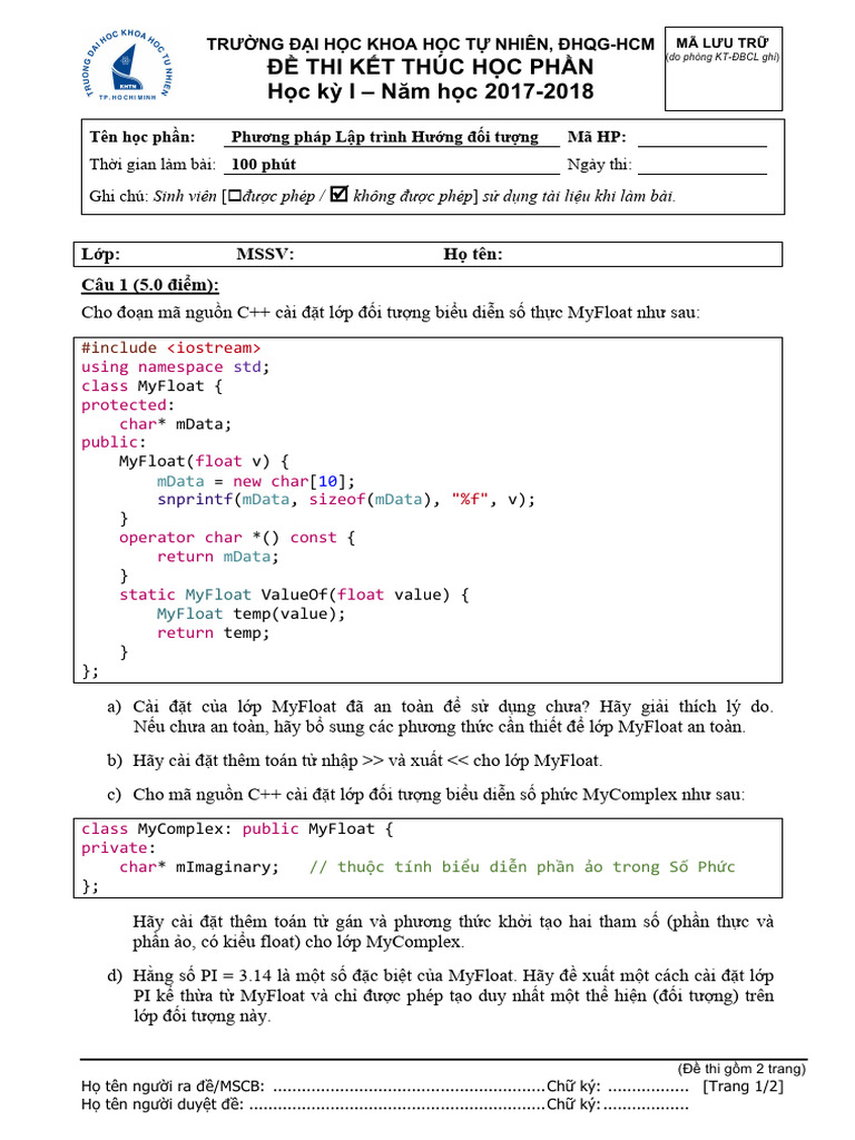 Oop-16ctt-De Thi LTCK | PDF
