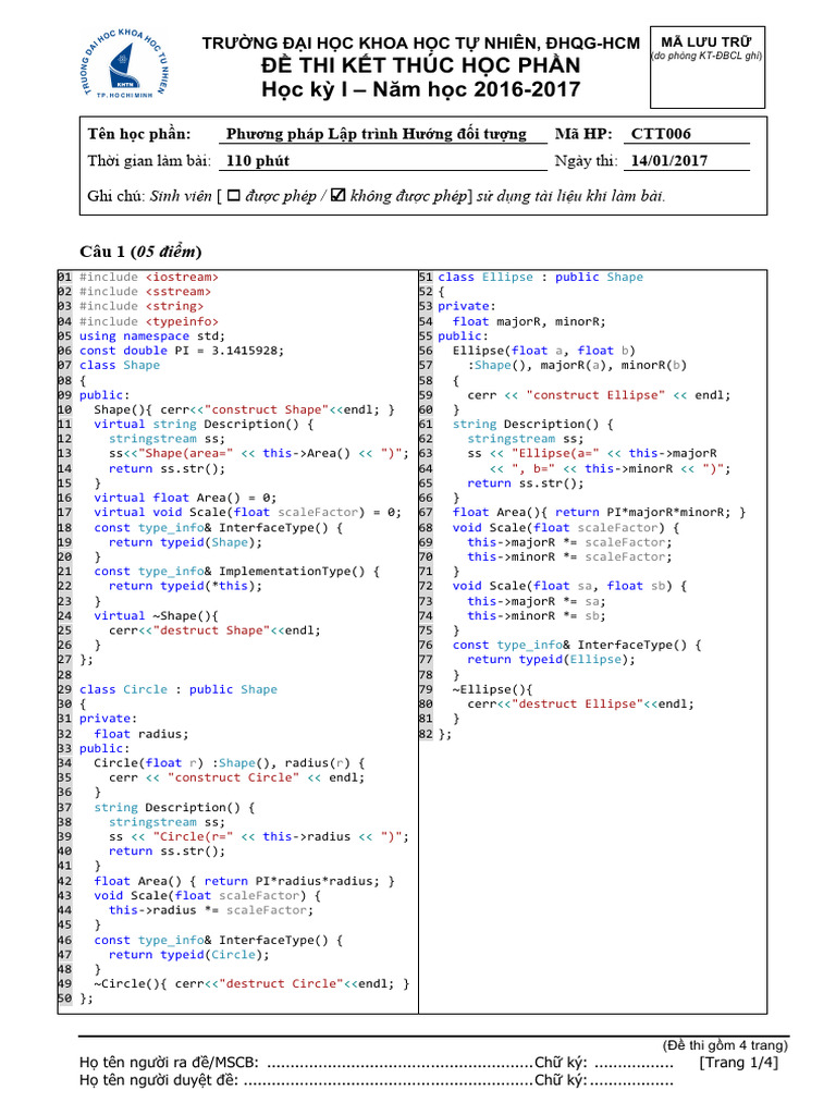 Oop-15ctt-De Thi LTCK | PDF