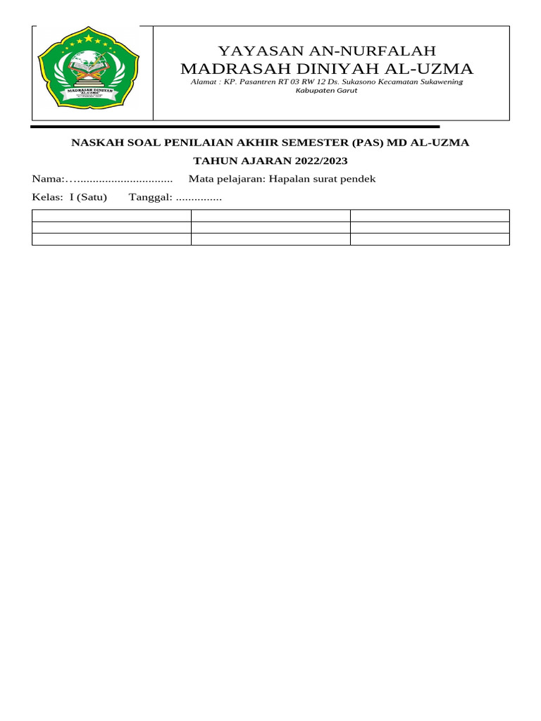 Hapalan Surat Tpa | PDF