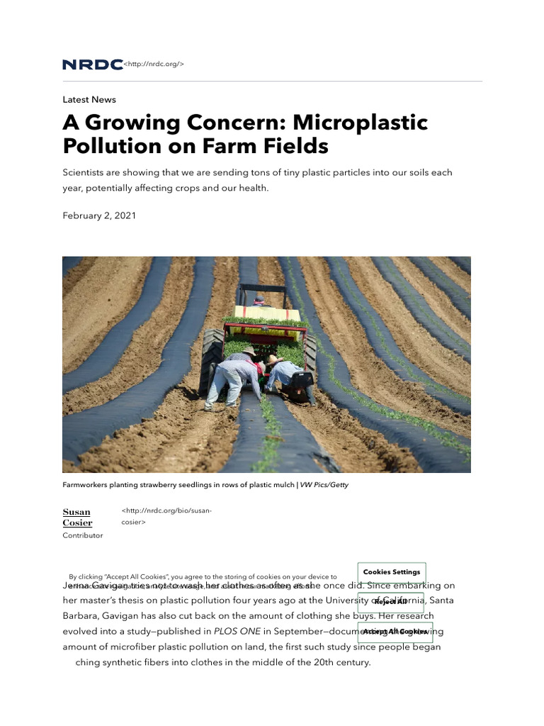 A Growing Concern Microplastic Pollution On Farm Fields C | PDF ...