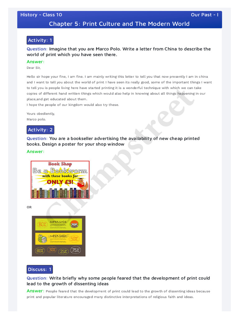 Chapter 5 Print Culture and The Modern World | PDF | Printing | Graphic Design