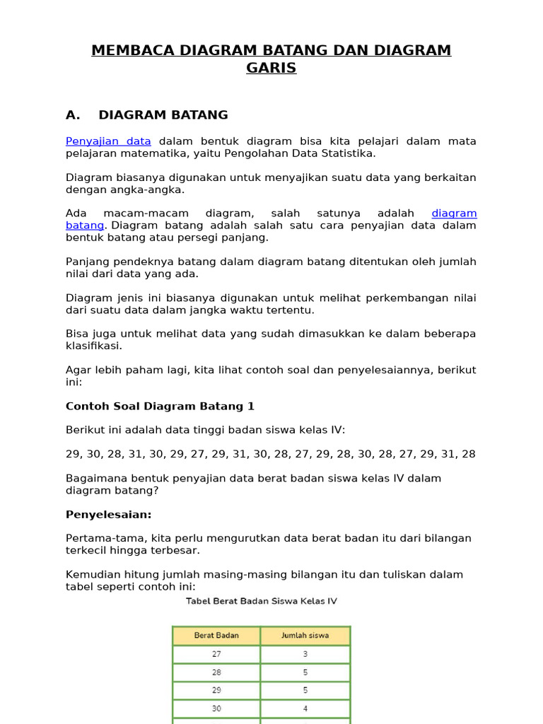 Membaca Diagram Batang Dan Diagram Garis | PDF